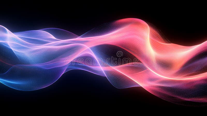 Abstract Neon Light Streaks Wave Pattern Design Elegant Flowing Lines ...