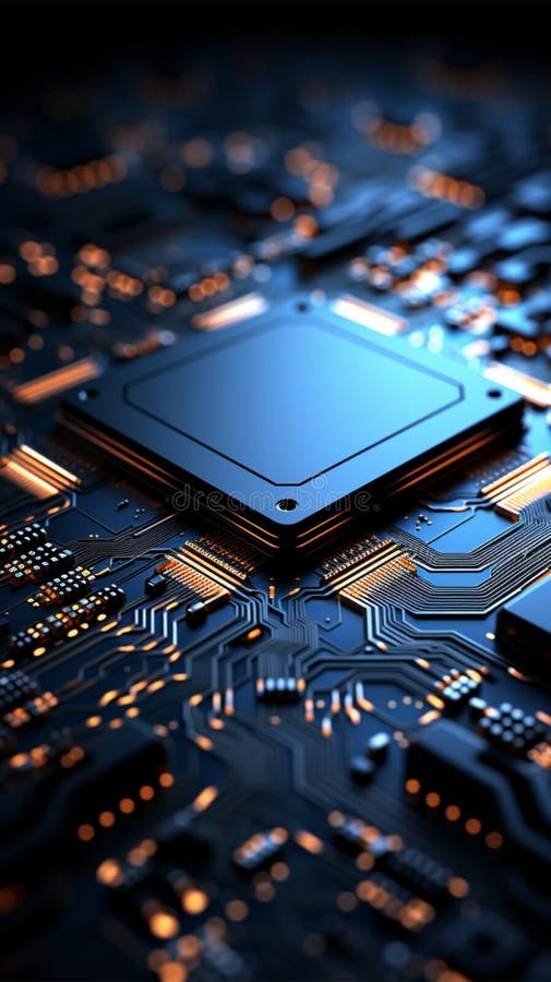 Luminous Technology a Blue Circuit Board Emits a Captivating Radiance ...