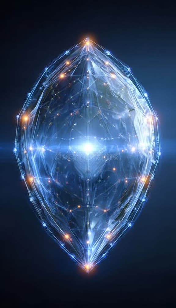 Luminous Technology Orb on Blue Backdrop Showcasing Advanced Science ...