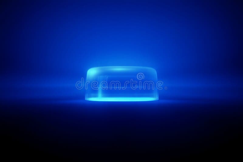 Luminous Translucent Block Radiating on Blue Backdrop Creates a ...