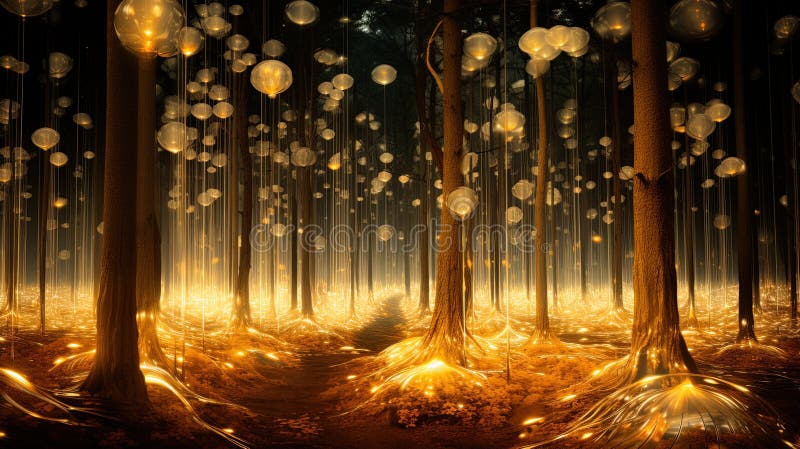 Luminous Trees Populate a Forest, Where Biology and Digital ...