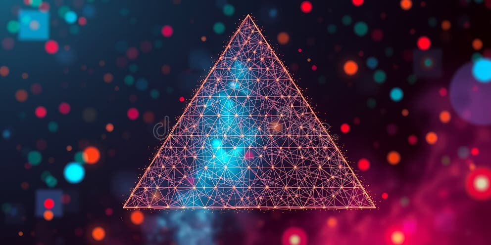 A Luminous Triangle Composed of Interconnected Lines Against a Backdrop ...