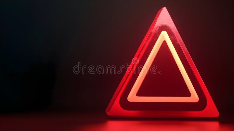 A Luminous, Triangular Object with a Glowing Inner Outline Against a ...