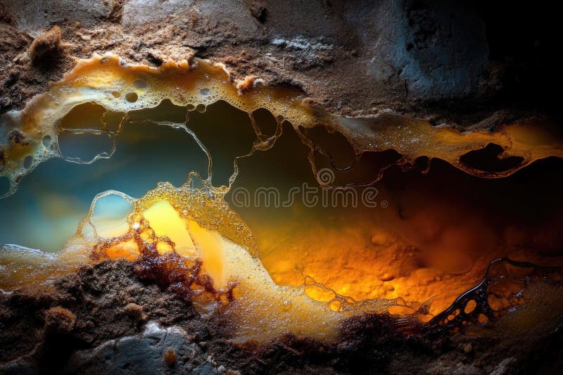 Luminous Underground Cave with Vibrant Colors and Textures Stock Photo ...