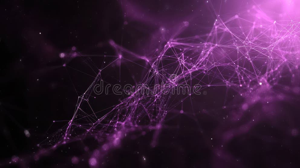 Luminous Violet Network an Abstract Plexus of Connection and Data Stock ...