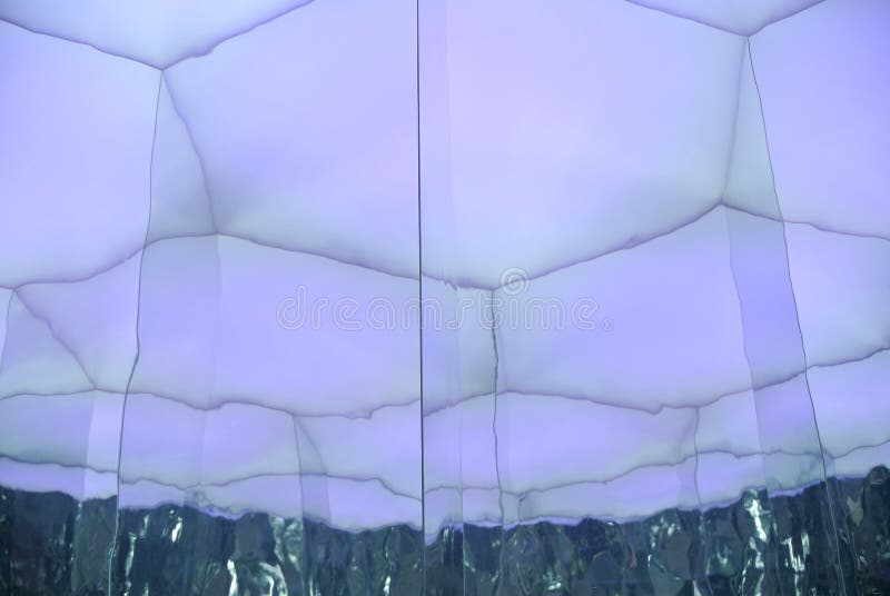 Luminous Wall with Geometric Designs Stock Image - Image of coffered ...