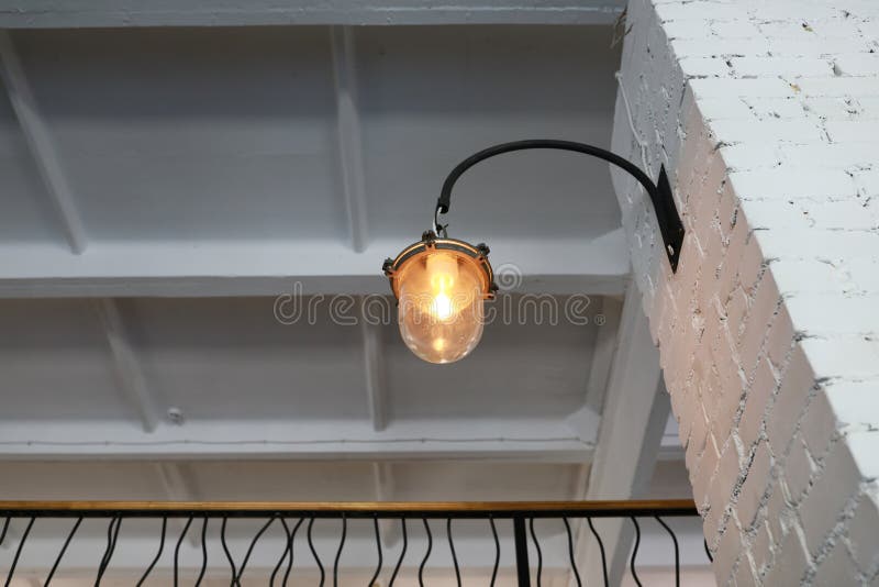 Luminous wall lamp stock image. Image of house, illumination - 235048581