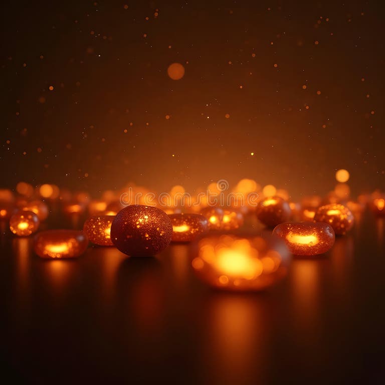 Luminous Warm-Toned Objects Radiating in Deep Space Glow Stock Illustration - Illustration of ...