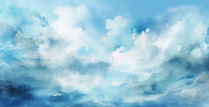 Luminous Watercolor Texture of Blue Sky for Invitations and Posters ...