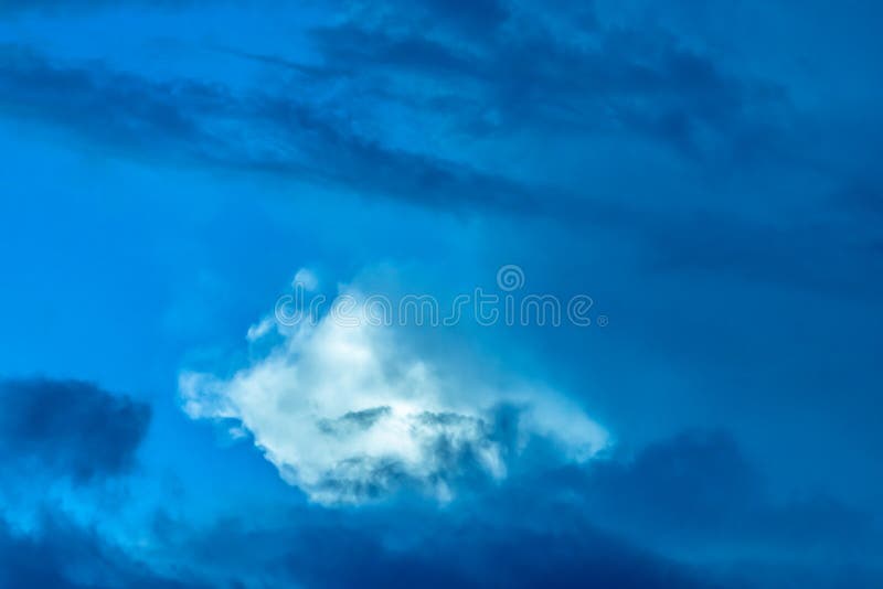 Luminous White Cloud in Blue Sky. Stock Photo - Image of environment ...