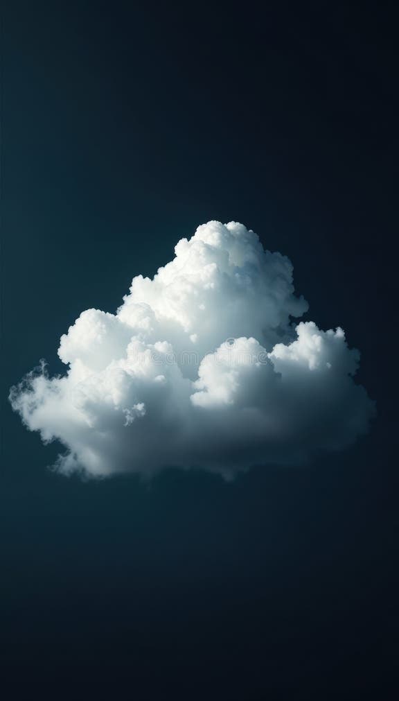 Luminous White Cloud, Stark Contrast Against Deep Black , Image ...