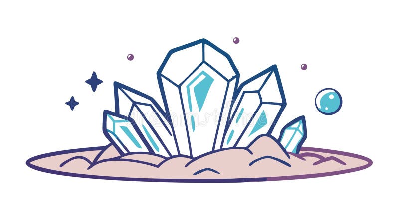 Luminous White Crystals, Magical Energy Source, Vector Design ...