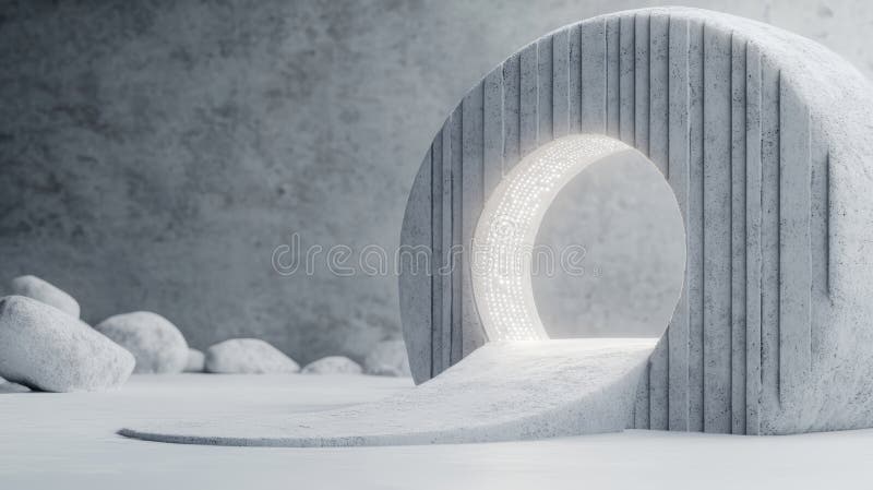 Luminous White Sculpture, a Captivating Interplay of Light and Form in ...