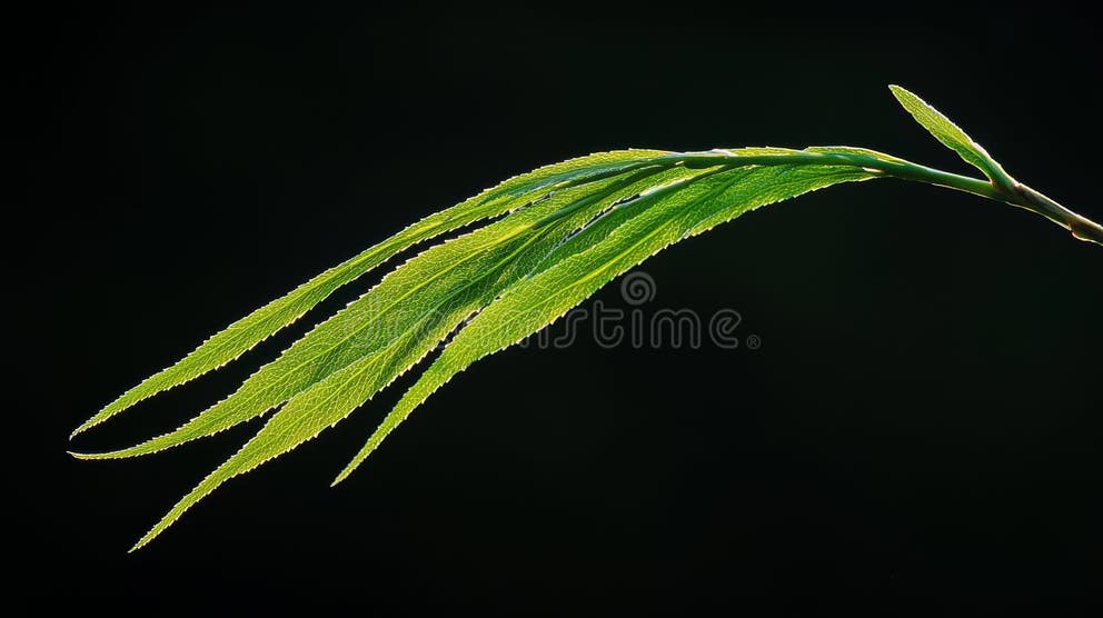 Luminous Willow Leaf a HighKey Study in Texture and Light Stock ...