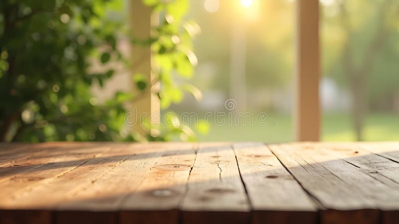 Luminous Wood Grain Table: Minimalist Setting with Dramatic Lighting ...