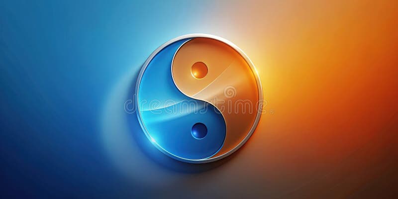 Luminous Yin Yang Symbol a Glowing Emblem of Harmony and Balance, Representing Complementary ...