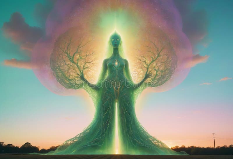 A Luminously Towering Chromatic Esoteric Giant Stock Illustration ...