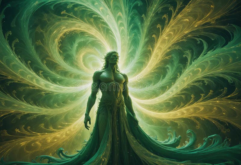 A Luminously Towering Chromatic Esoteric Giant Stock Illustration ...