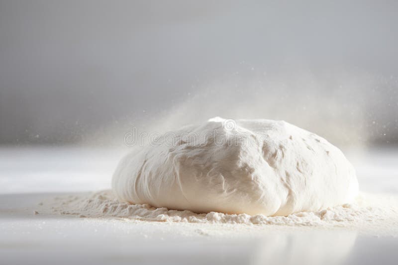 Lump of Dough among the Flour on the Baking Table Stock Illustration ...