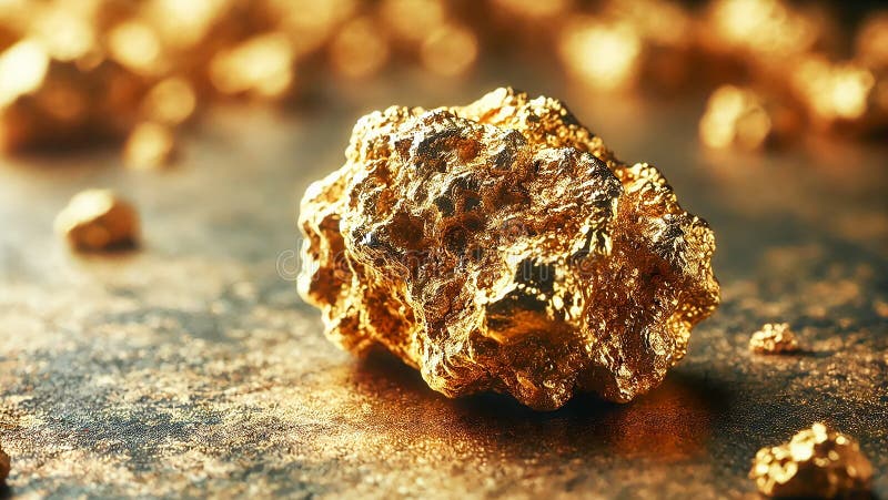 Lump of Gold from a Mine, with a Focus on the Background Texture Stock ...