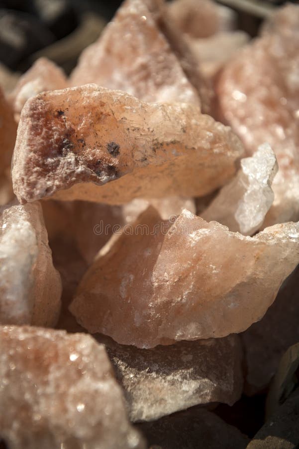 Lump of Himalayan Mineral Pink Salt Stock Image - Image of coarse ...