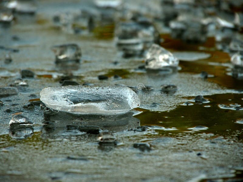 Lump of Ice on Frozen Ice Cover Stock Image - Image of schlachtensee ...