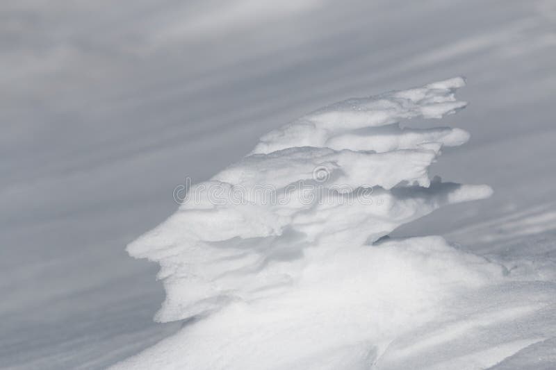 Lump of Snow Carved into Head and Face by Wind Stock Photo - Image of ...