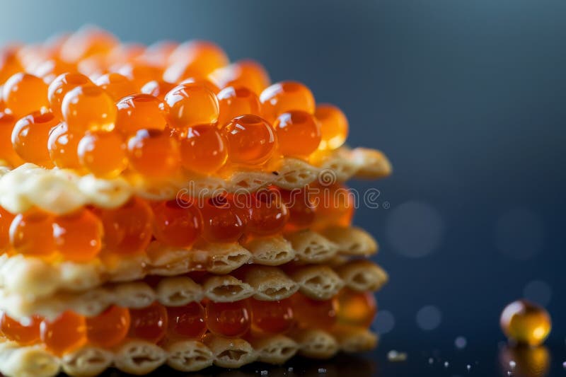 Lumpfish Roe on Cracker stock illustration. Illustration of gourmet ...