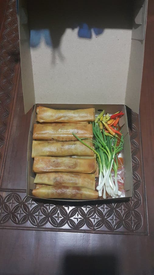 Lumpia Filled with Vegetables, Mak Nyus Stock Photo - Image of filled ...