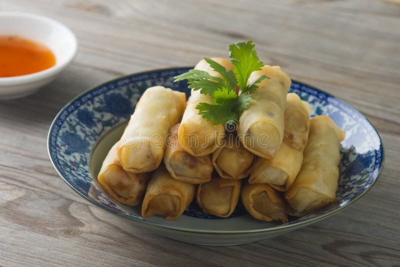 Lumpia Spring Rolls , Asian Food Stock Image - Image of brunch, cafe ...
