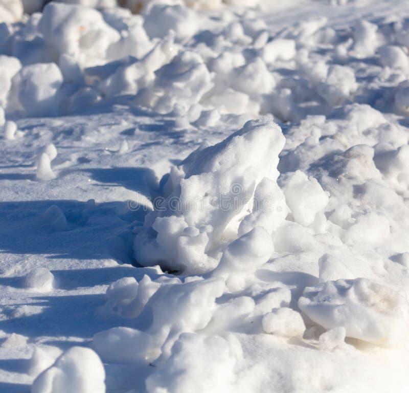 Lumps of White Snow in Winter. Stock Image - Image of smooth, frosty ...