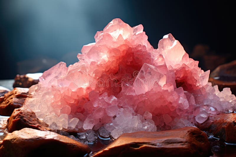 Lumpy Pink Himalayan Salt on the Table Stock Illustration ...