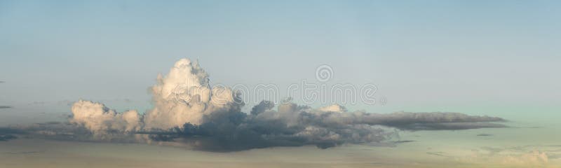 Lumpy Thick Cloud Front on Horizon, Panorama Stock Photo - Image of ...