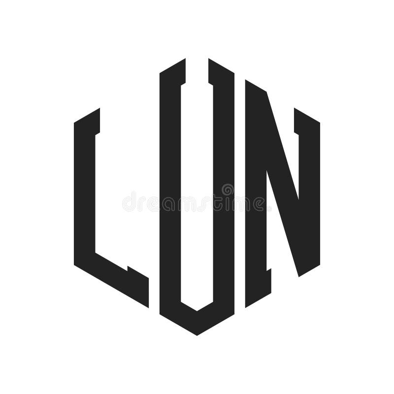 LUN Logo Design. Initial Letter LUN Monogram Logo Using Hexagon Shape ...