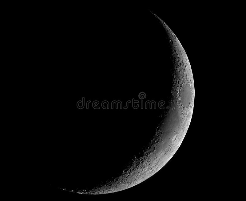 Luna crescent fina imagen de archivo. Imagen de planeta - 1016847