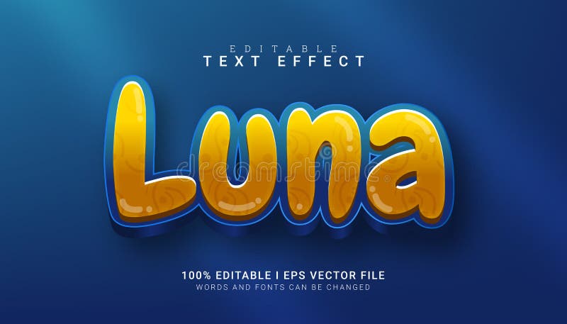 Luna Editable Text Effect Vector Illustration Stock Vector ...