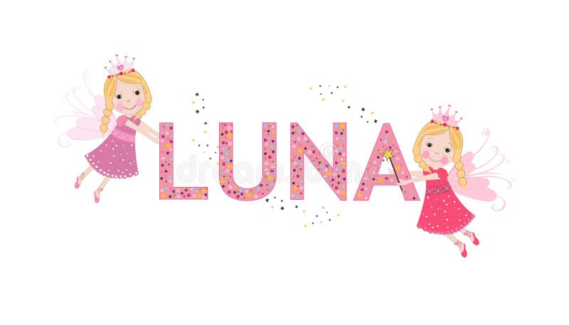 Luna Female Name - in Stylish Lettering Cursive Typography Text Stock ...
