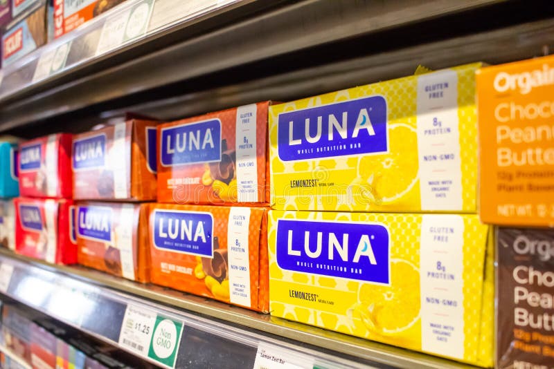 Luna Food Bars at the Store Editorial Stock Image - Image of fitness ...