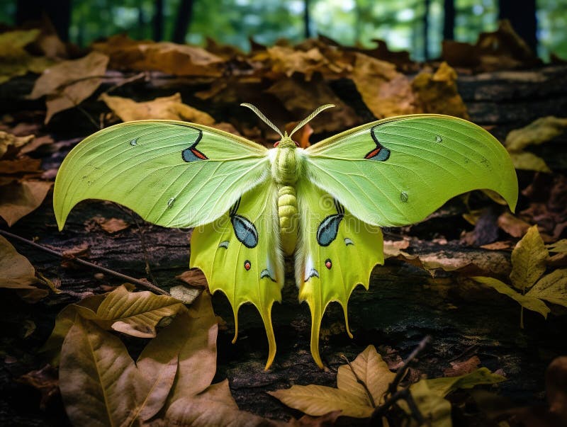Luna Moth Portrayal: Ethereal Stock Illustration - Illustration of luna ...