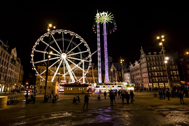 Luna Park in Dam Square, Amsterdam - Netherlands Editorial Image ...
