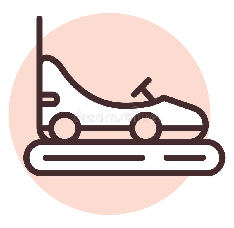 Luna park car ride, icon stock vector. Illustration of carousel - 259782246