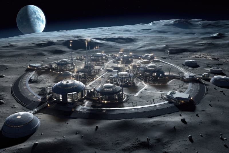 Lunar Base Blueprint with Detailed Engineering Designs Stock ...
