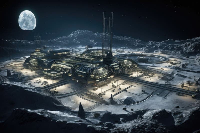 Lunar Base Blueprint with Detailed Engineering Designs Stock ...