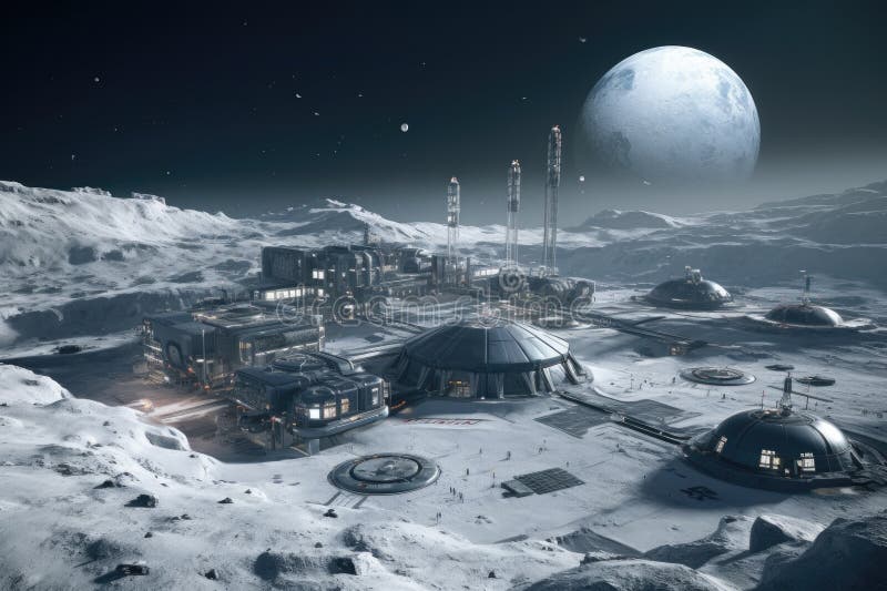 Lunar Base Blueprint with Detailed Engineering Designs Stock ...