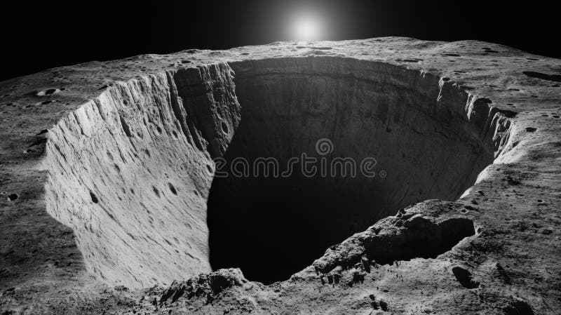 Lunar Crater Surface High Resolution Image Stock Illustration ...