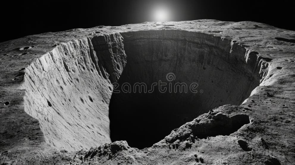 Lunar Crater Surface High Resolution Image Stock Illustration ...