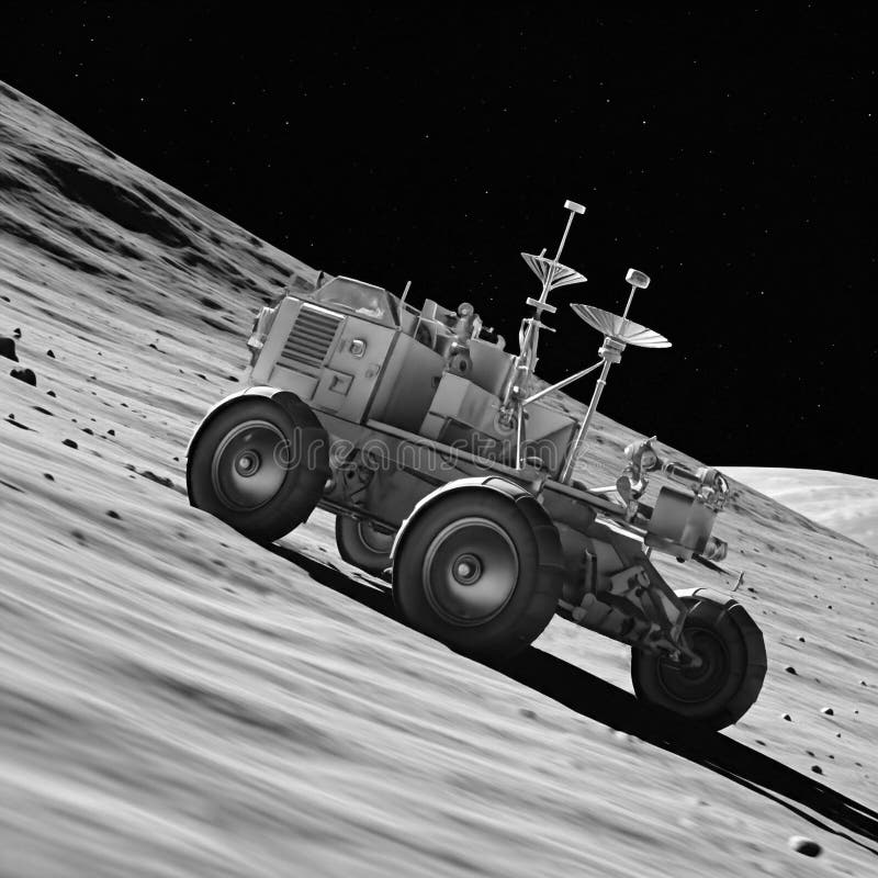 Lunar Descent stock illustration. Illustration of research - 345319856