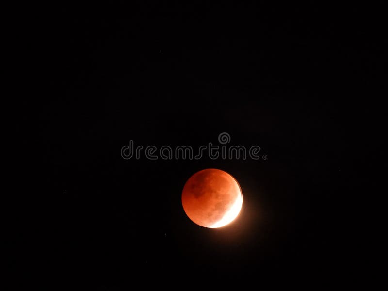 Lunar Eclipse Showing Blood Moon Beginning November 2022 Stock Photo ...