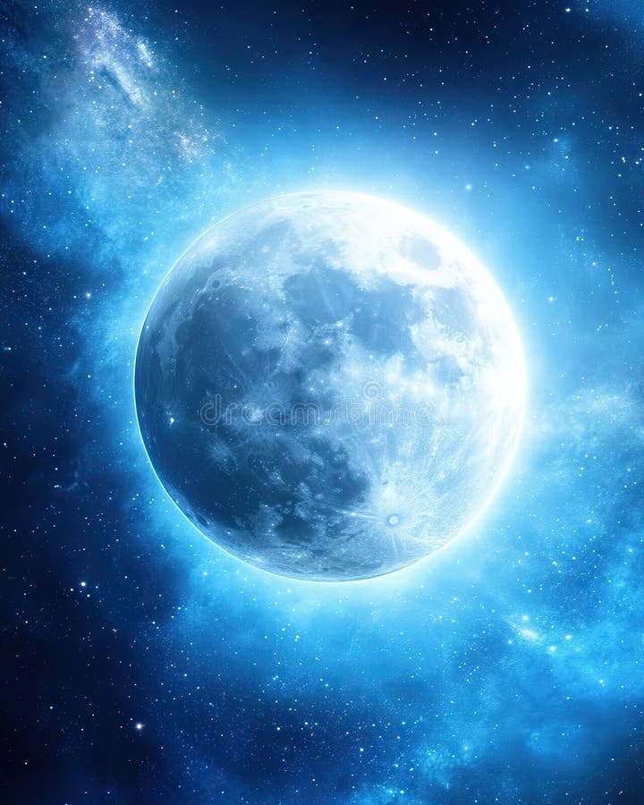 Lunar Eclipse Illuminating the Night Sky Over a Serene Landscape in ...