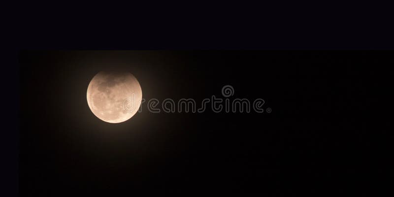 Lunar Eclipse of July 27, 2018. Blood Moon Over Brazil Stock Photo ...